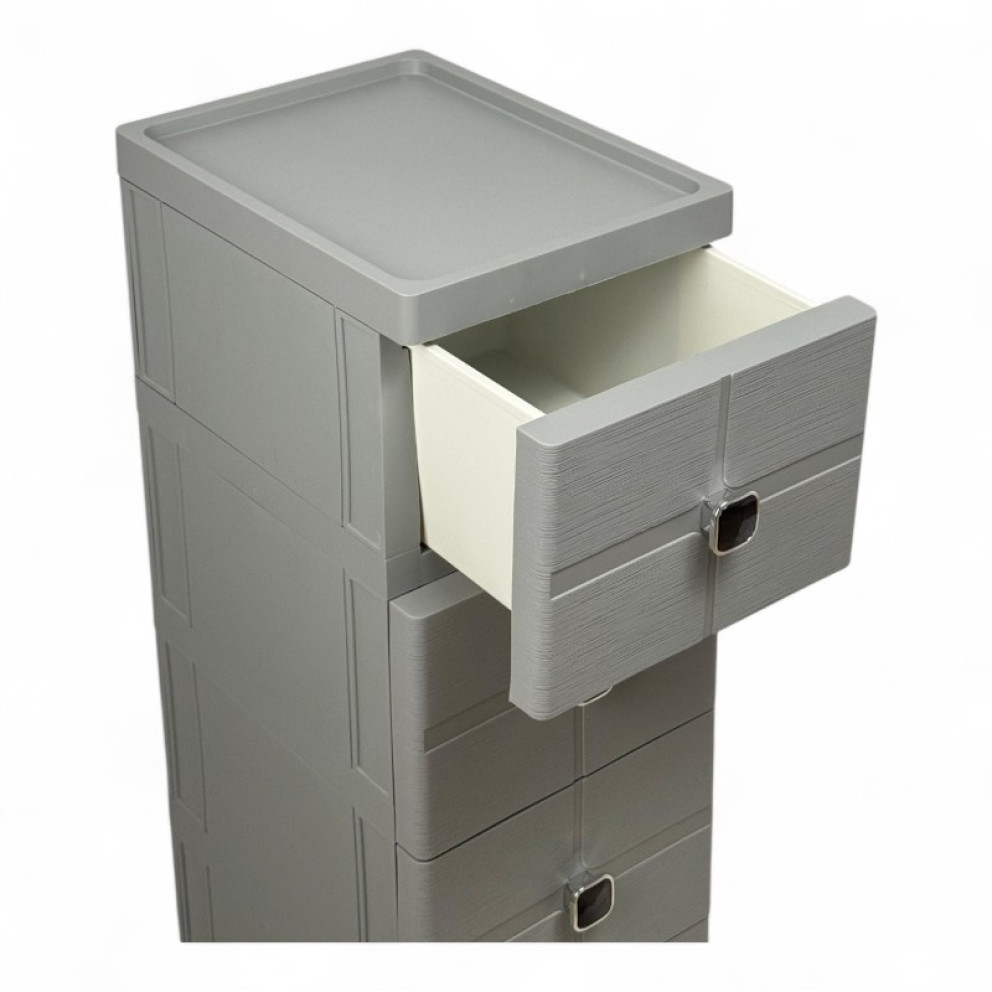 Plastic storage cupboard 4 floors with black handles