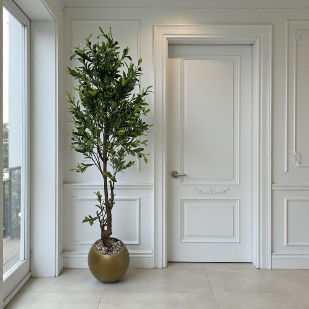 Luxury Artificial Olive Tree (190cm Tall) in Gold